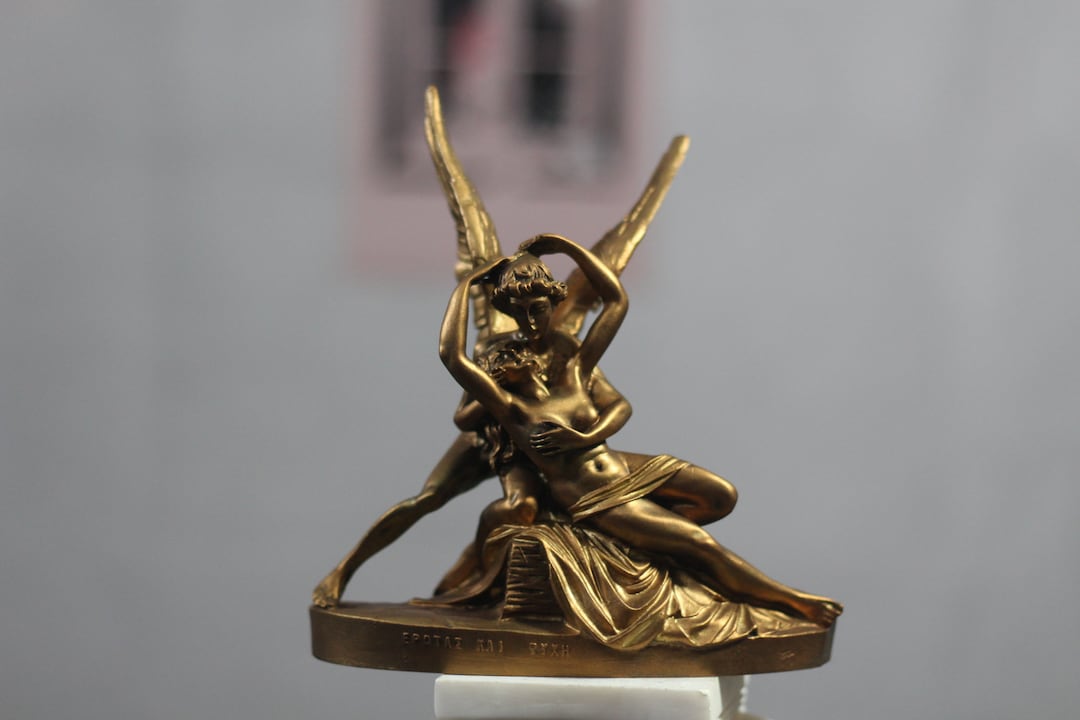 Statue d'Eros et Psyché, statue grecque, déesse Psyché, statue du dieu ...