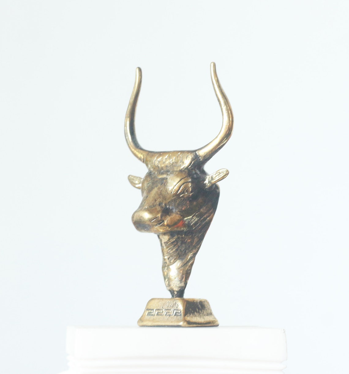 Minoan Bull Head Statue Greek Mythology Bronze Figurine - Etsy