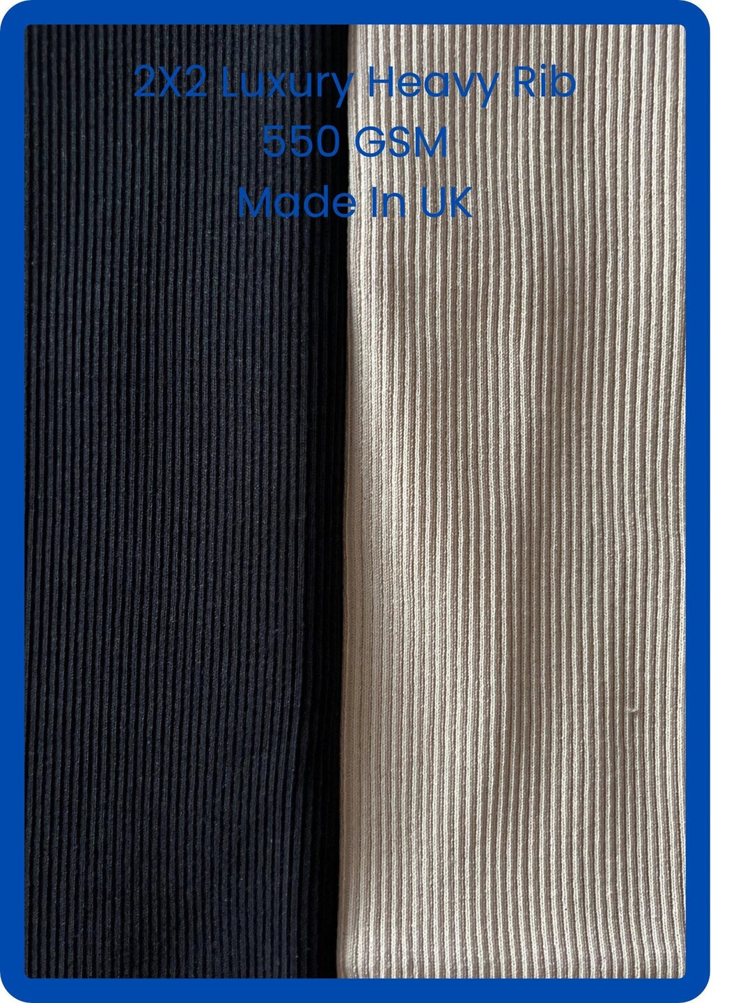 Heavyweight Cotton Knit Rib 2 X 2 Ribbing Fabric. Chunky Rib Fabric ...