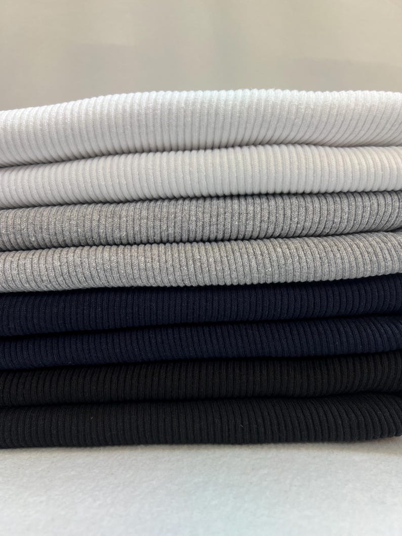Premium Heavy Ribbed Cotton Fabric for Stylish Cuffs and Collars - Grey ...