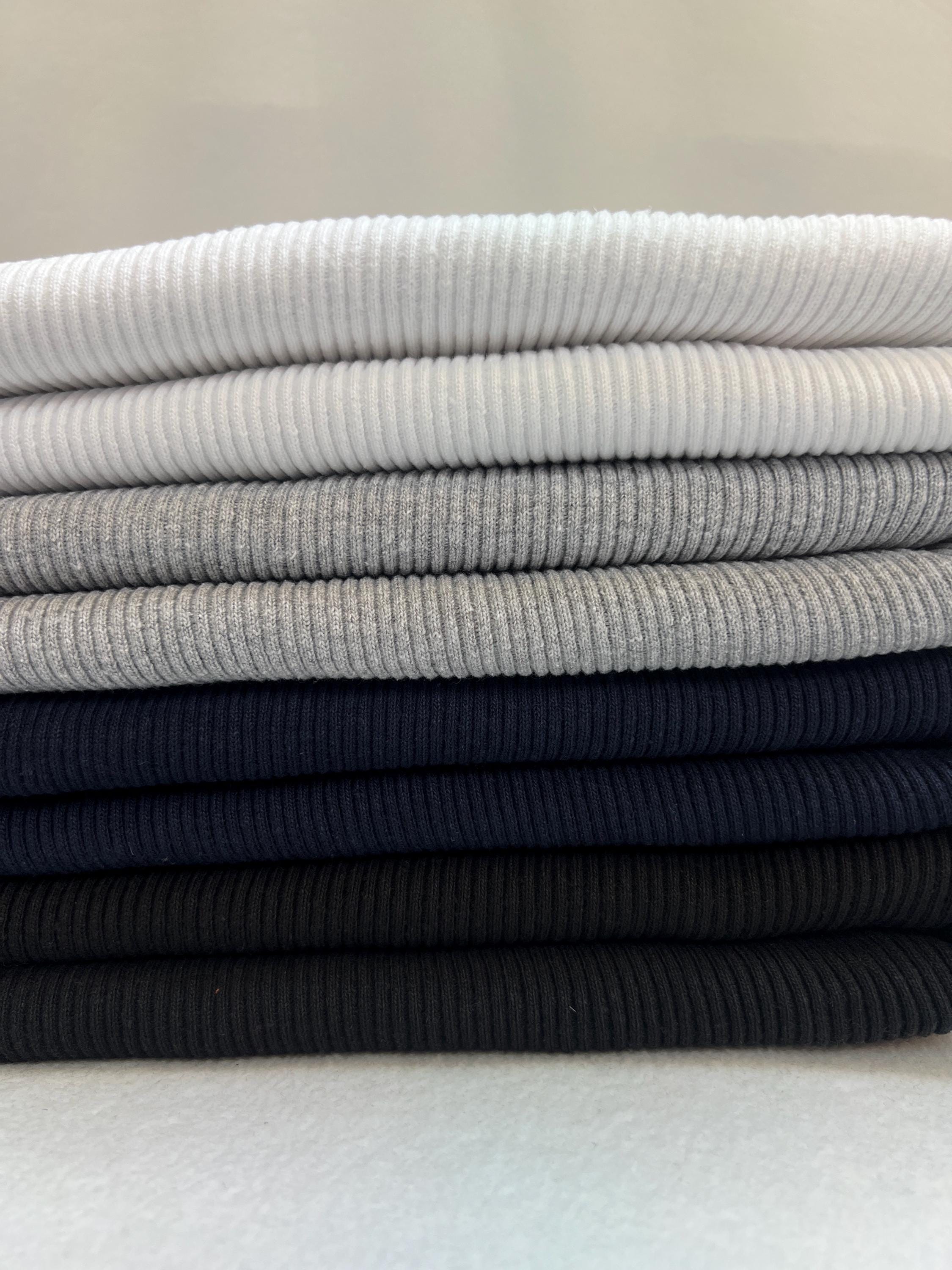 Heavy Chunky Stretch Ribbing Fabric - Luxury Cotton Ribbed Material ...