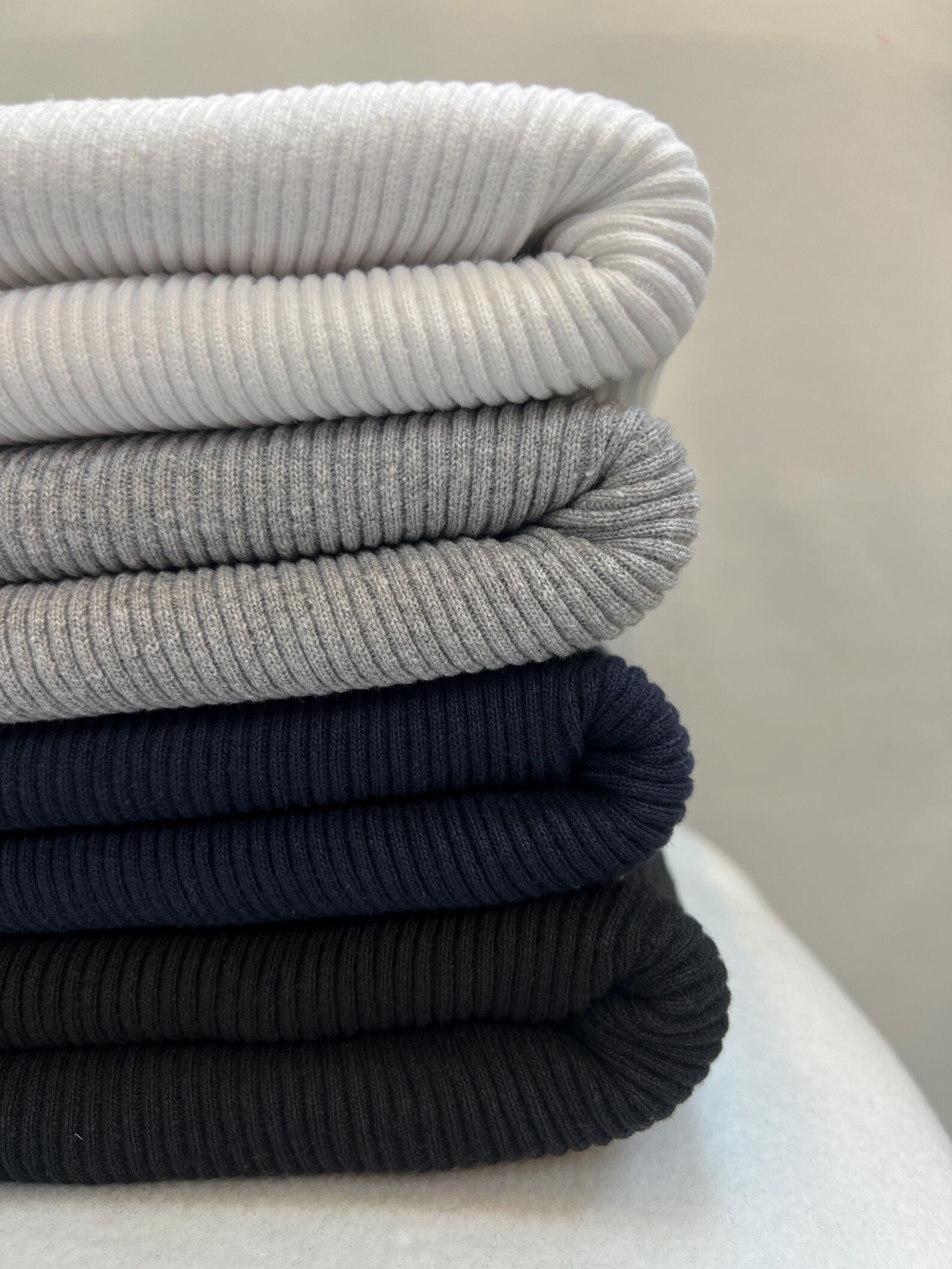 Premium Heavy Ribbed Cotton Fabric for Stylish Cuffs and Collars - Grey ...