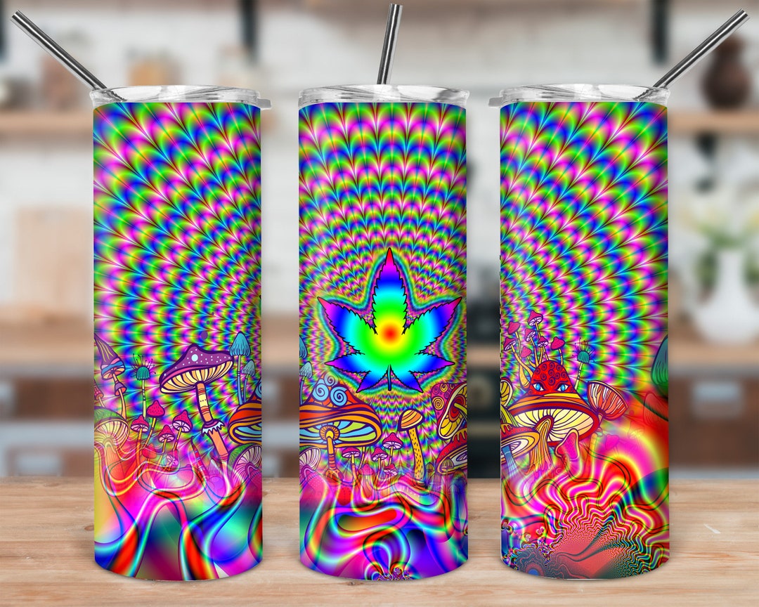 Hypnosis Marijuana 20oz Tumbler Sublimation Wrap,neon Smoking Tumbler ...