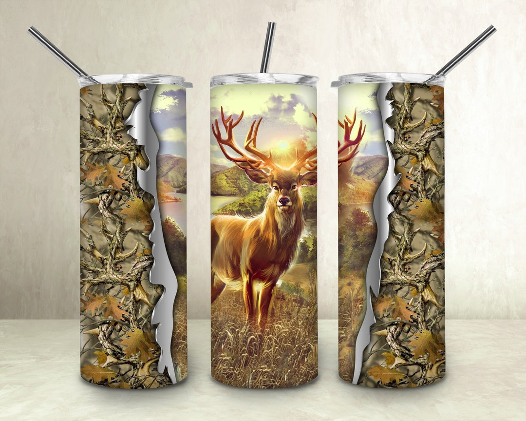 Camo Deer Hunting 20oz Tumbler Sublimation Wrapdeer Hunter - Etsy