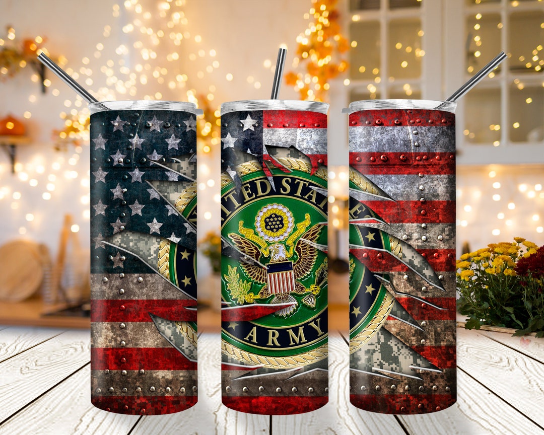 US Army 20oz Tumbler Sublimation Wrap,american Military Tumbler PNG,USA ...
