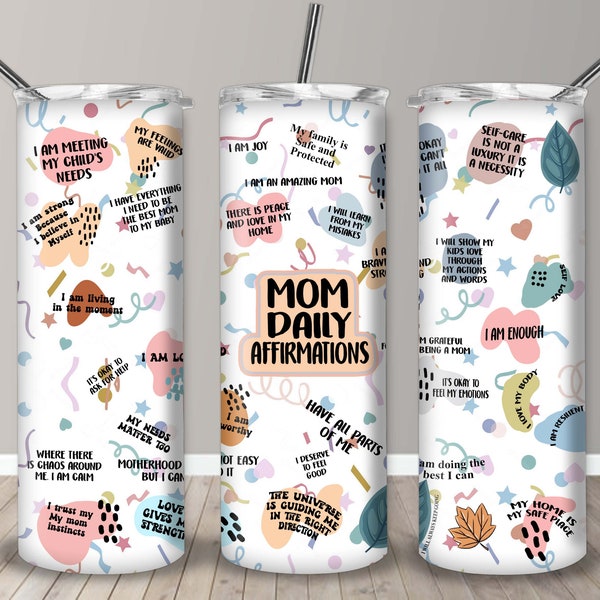 Glass Mom Daily Affirmations Tumbler Etsy