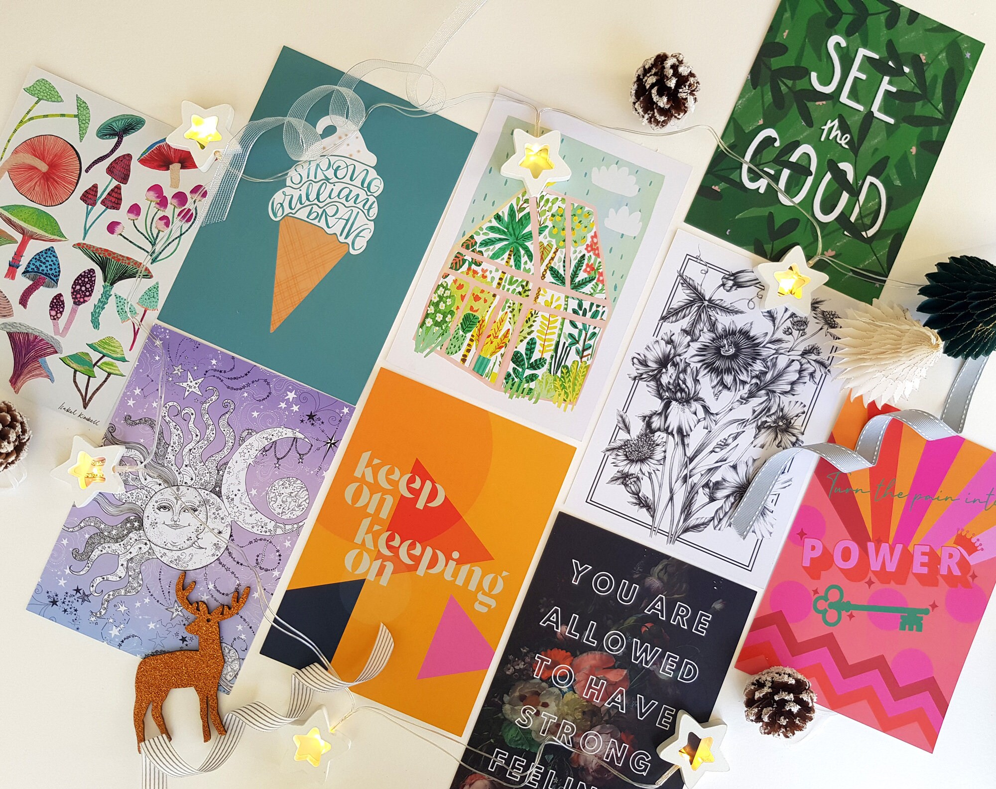 Motivation Art Print Bundle Gift Set Box, Postable Letterbox Gift ...