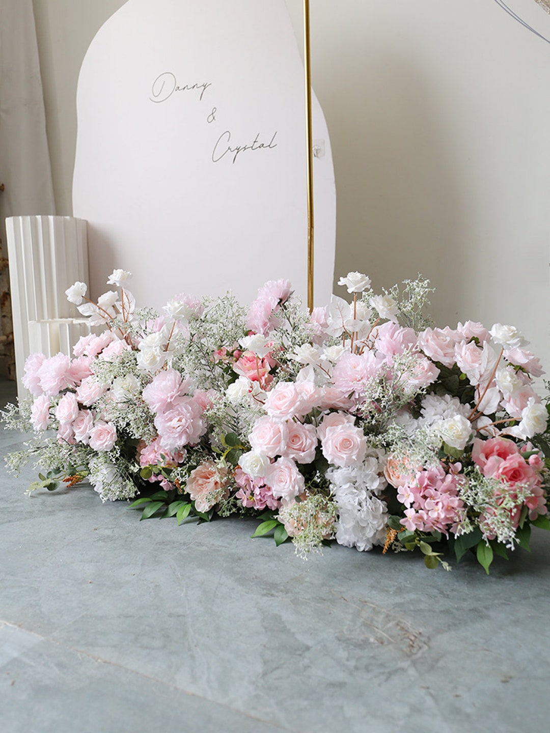 Pink Flower Arch Wedding Archway Flower , Outdoor Wedding Backdrop ...