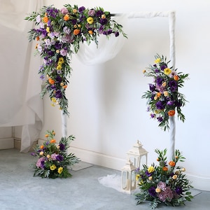 Purple Artificial Flowers Wedding Arch ,greenery Wedding Arches for ...
