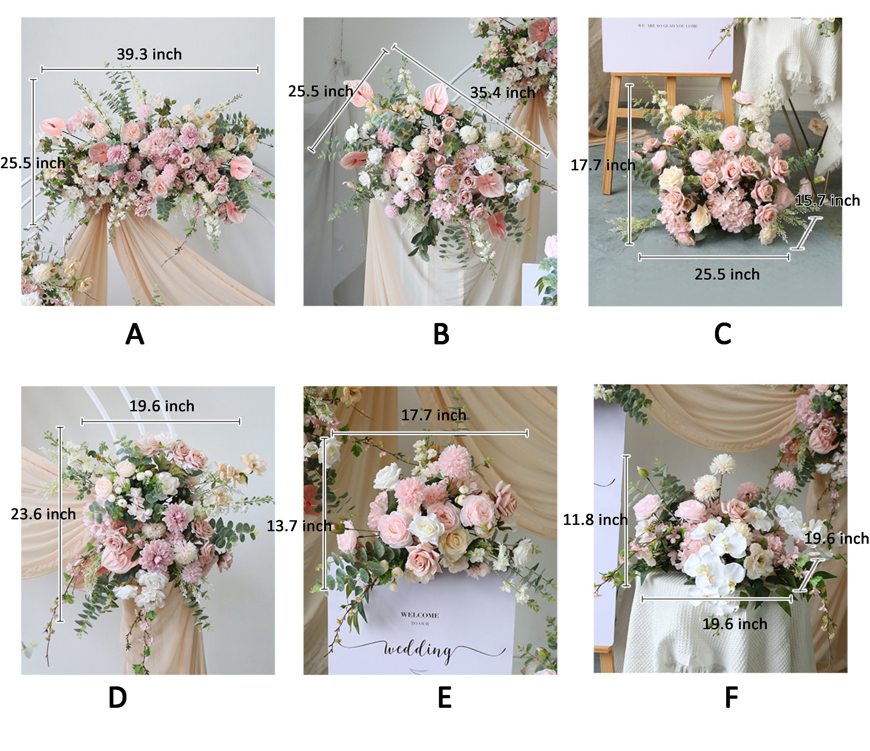 Pink Flower Arch Wedding Arches for Ceremony Flower Backdrop Floral ...