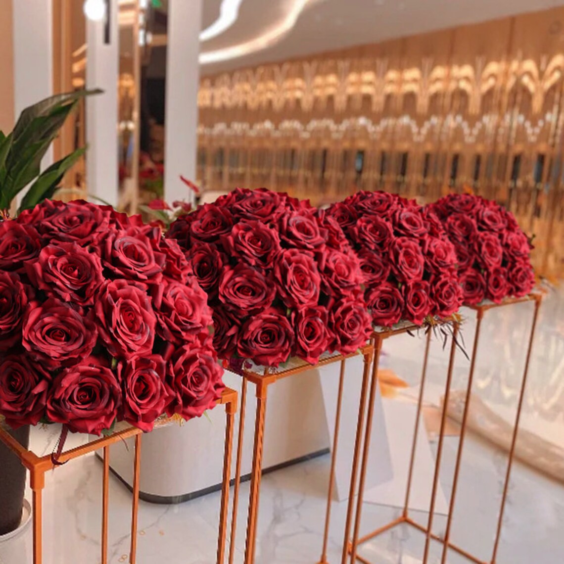 Red Rose Wedding Centerpiece Flower Wedding Top Table | Etsy