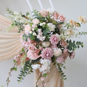 Pink Flower Arch Wedding Arches for Ceremony Flower Backdrop Floral ...