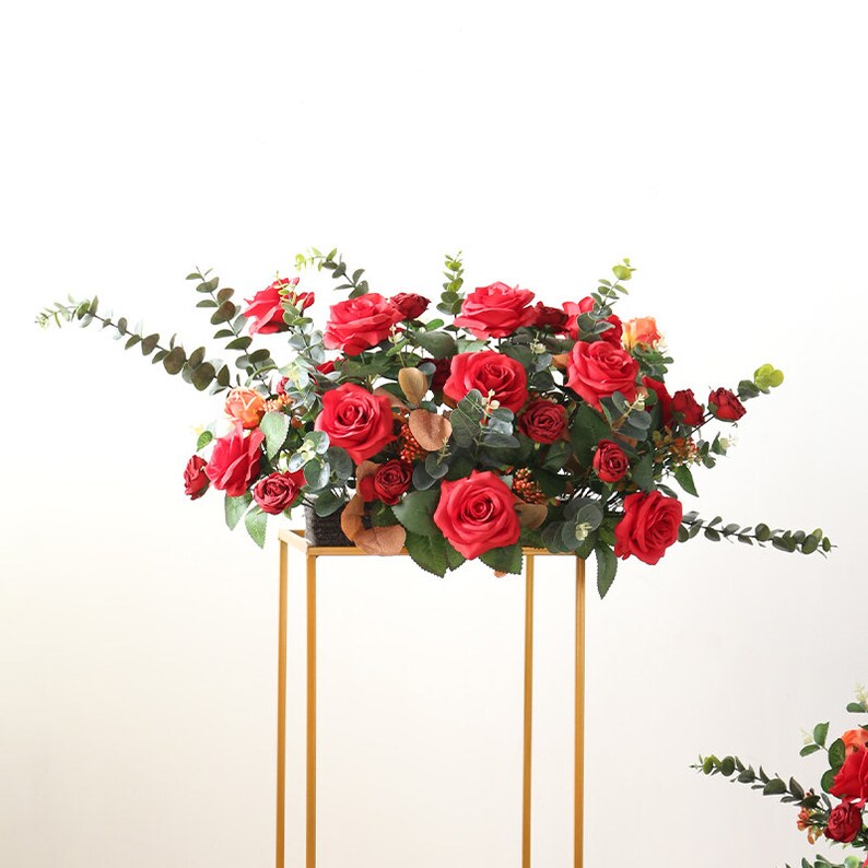 Red Silk Flower Wedding Floral Table Decoration Wedding - Etsy