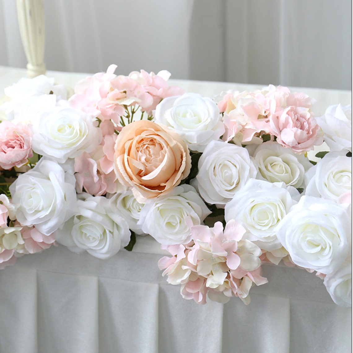 Flower Wedding Arch Table Centerpiece Flower Garland Arrangement Table ...