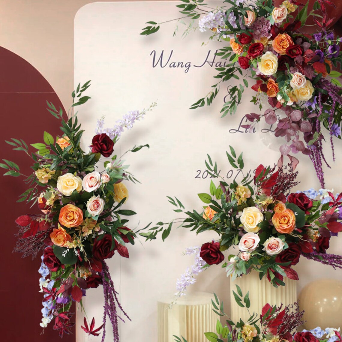 Vintage Floral Arch Swag Wedding Archway Backdrop Flower Arrangements ...