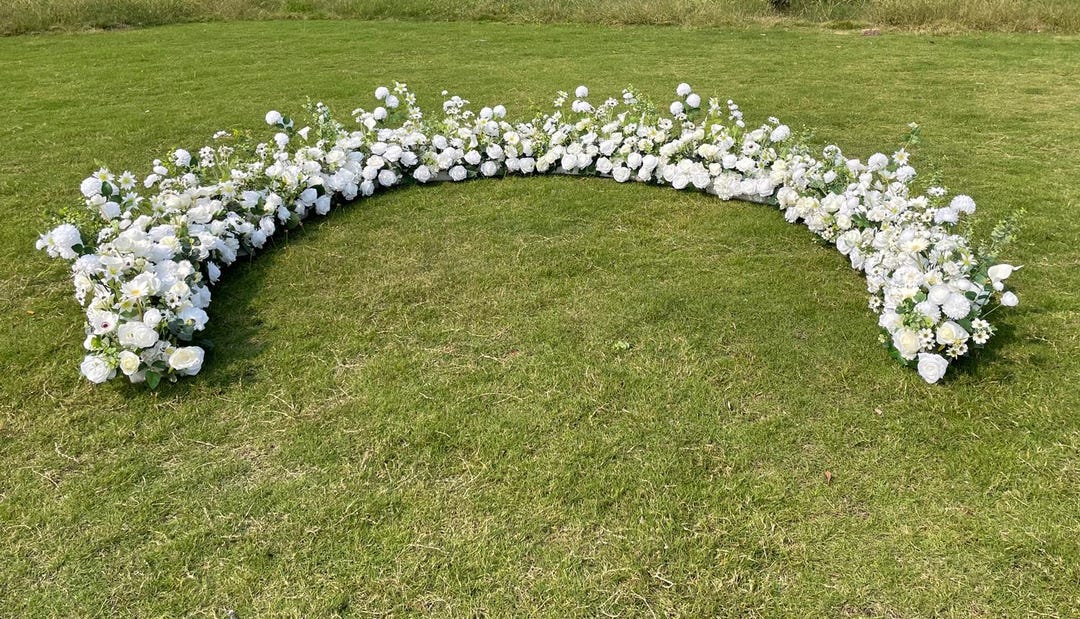 23ft Long White Flower Arch ,20 Inch Tall Wedding Floor Arches Flower ...