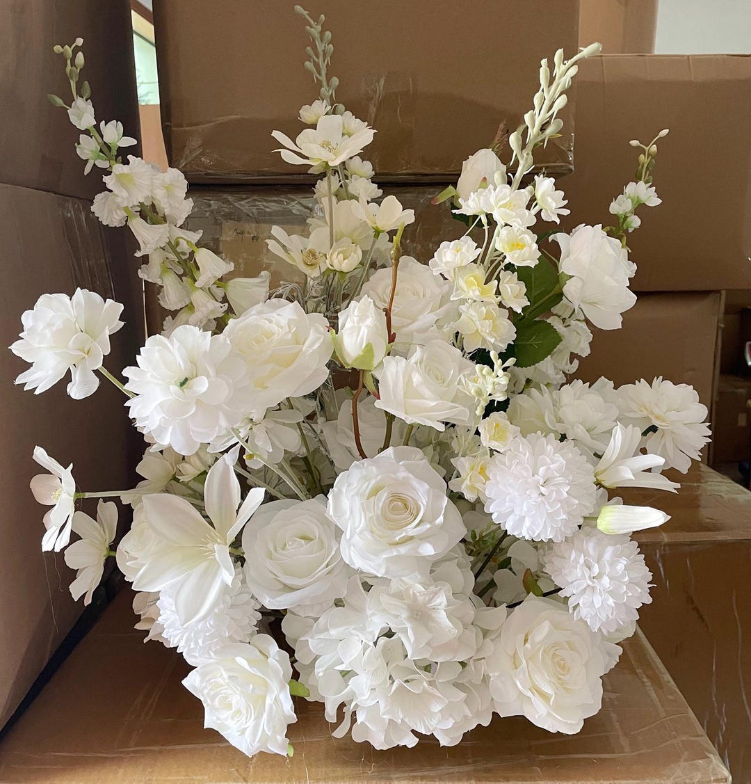 White Aisle Flower , Ground Flowers for Wedding Decor , Floral Arch for ...