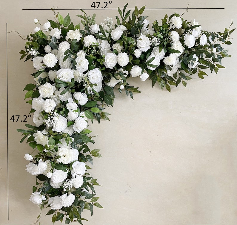 White Flower With Greenery Wedding Arch Flowers and - Etsy
