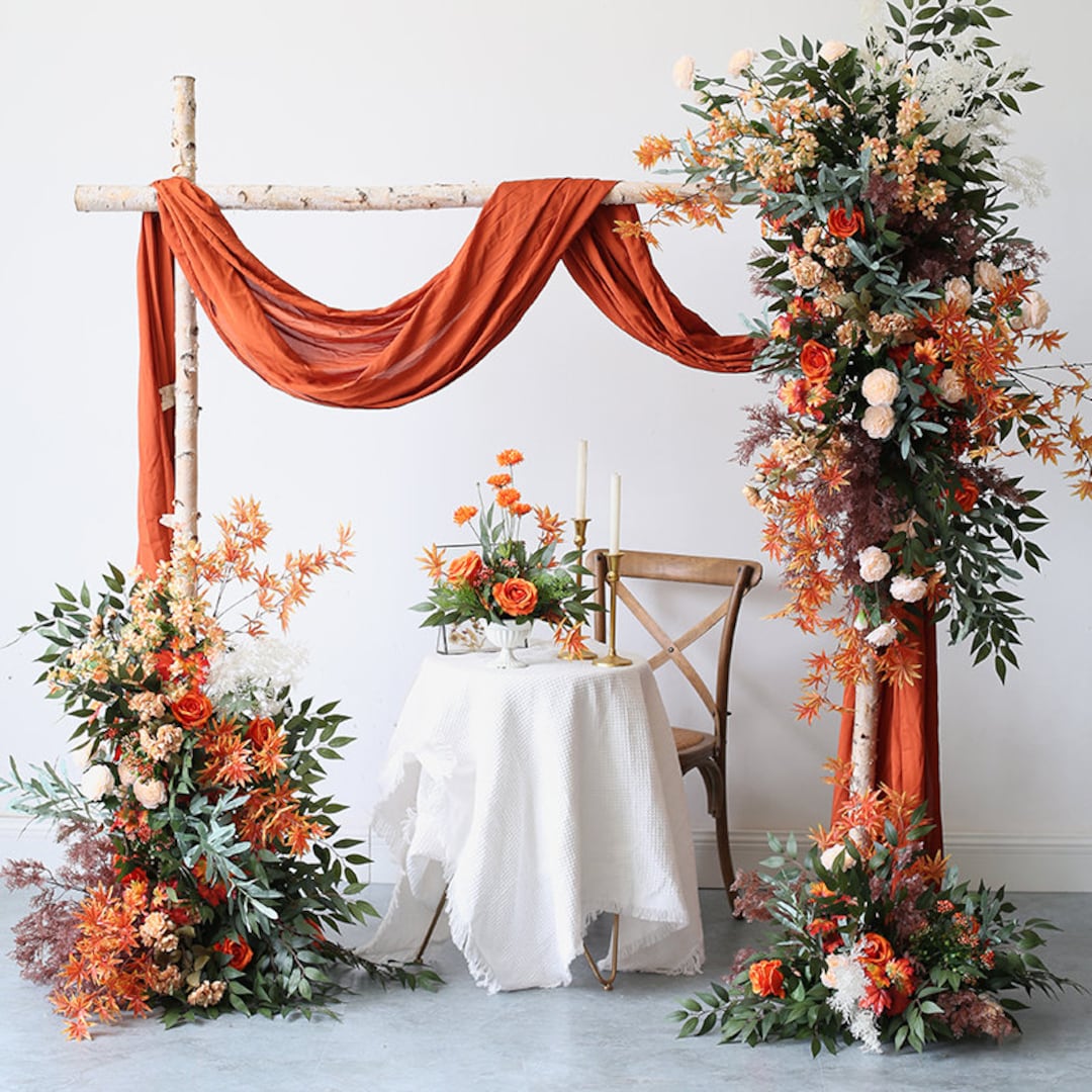 Autumn Wedding Arch Flowers Wedding Corner Swag Outdoor Wedding ...