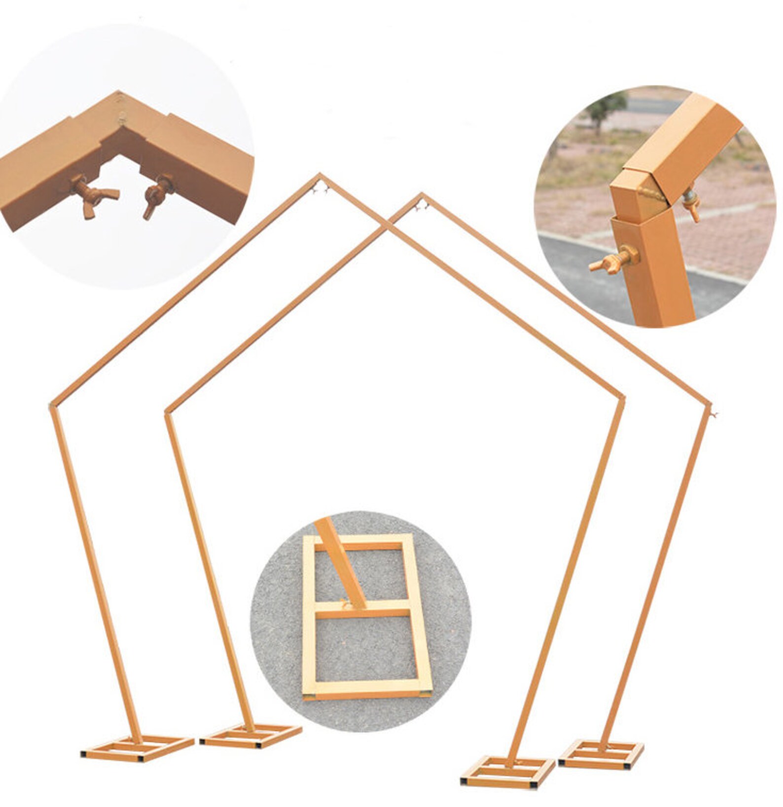 8.2x8.2 Ft Gold Arch Stand Wedding Backdrop Flower Stand Metal - Etsy