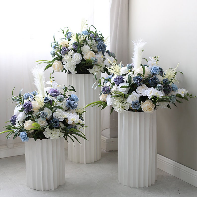 Flower Arrangements Centerpiece for Table Blue Floral - Etsy
