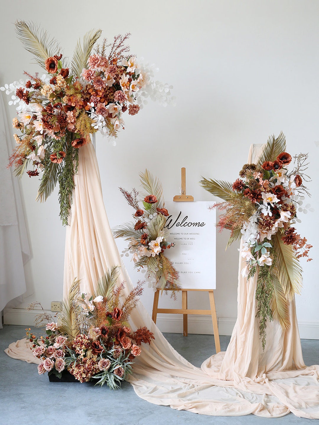 Artificial Wedding Arch Flowers Kit, Flower Swag Arrangements for DIY ...
