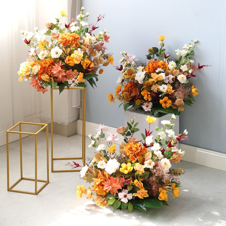 Half Moon Large Flower Centrepiece Floral Centrepiece Autumn - Etsy