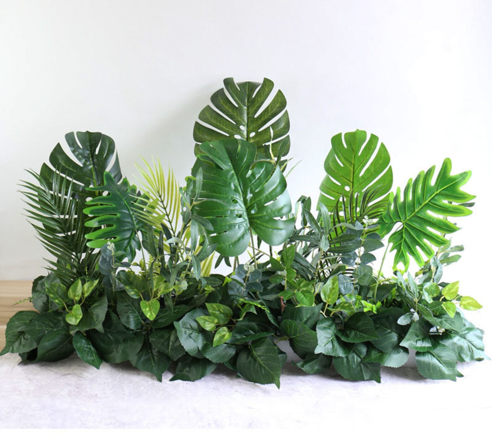 Artificial Plants Tropical Green Leaves Wedding Flower Table - Etsy