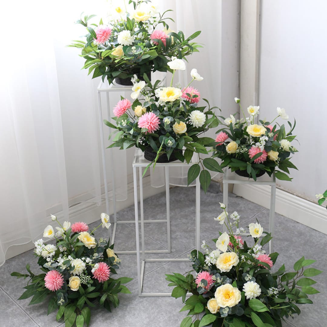Pink Flower Wedding Top Table Decoration Wedding Centerpiece Artificial ...