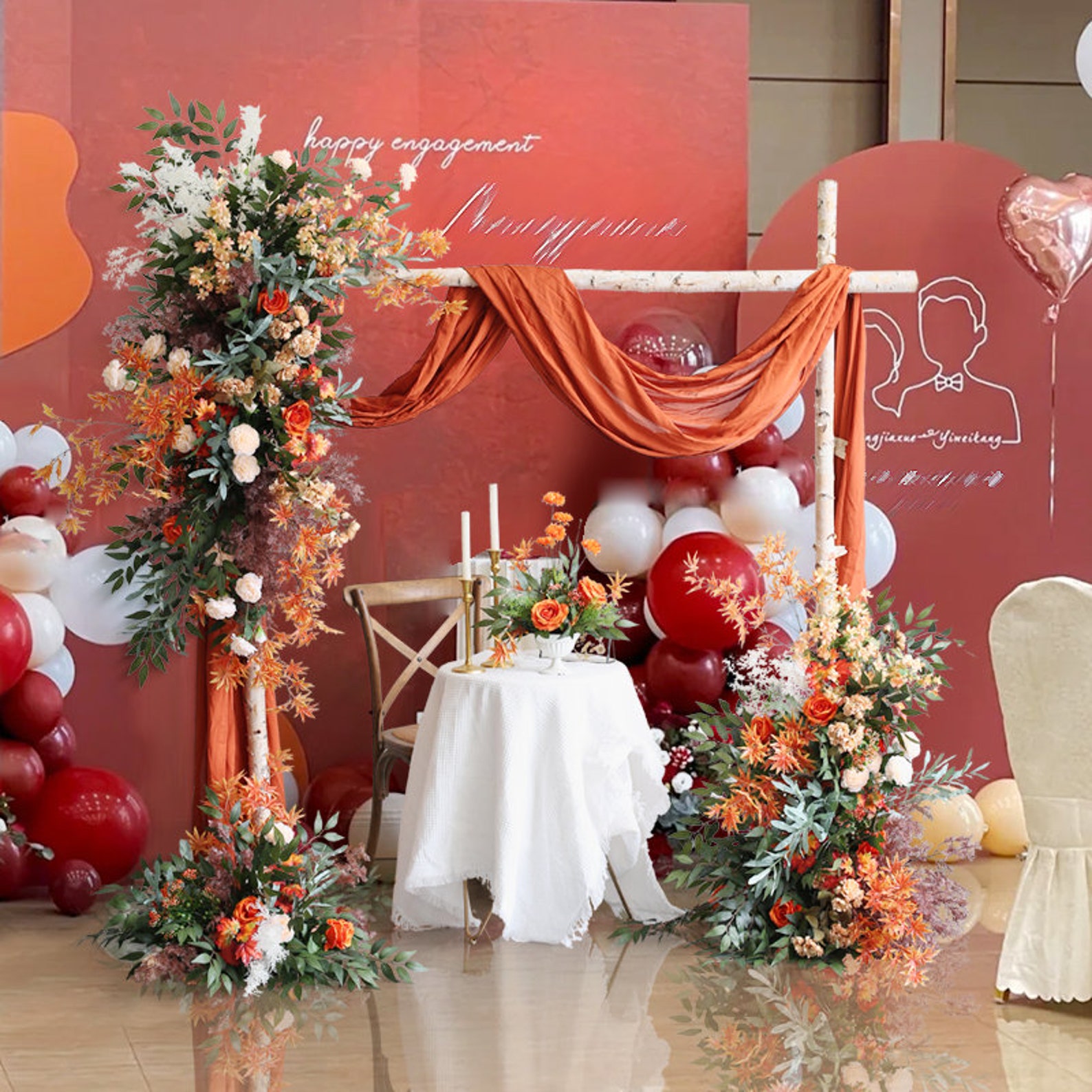 Autumn Wedding Arch Flowers Wedding Corner Swag Outdoor - Etsy