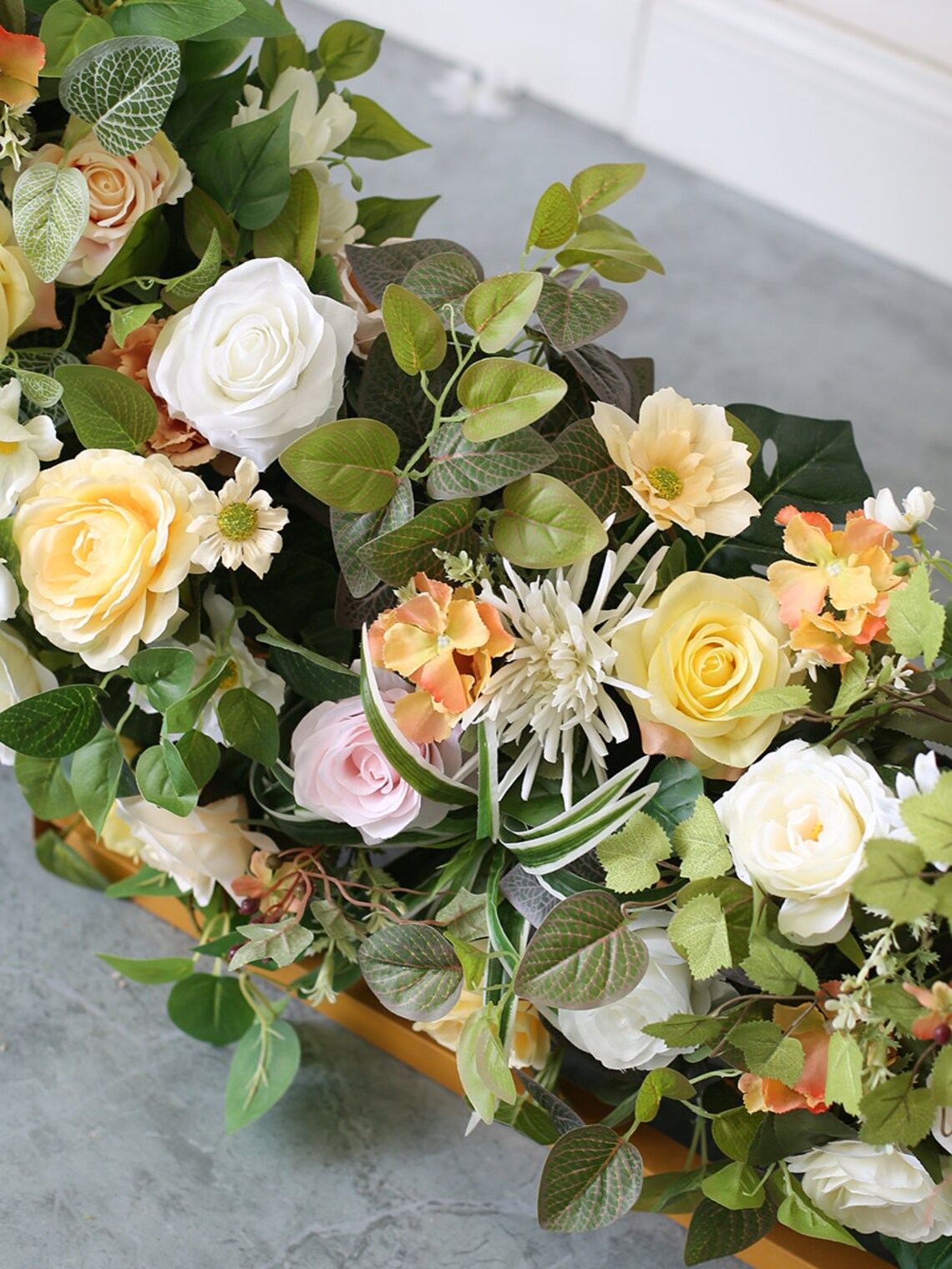 Moon Shape Floral Arch Swag Wedding Archway Backdrop Flower Garland ...