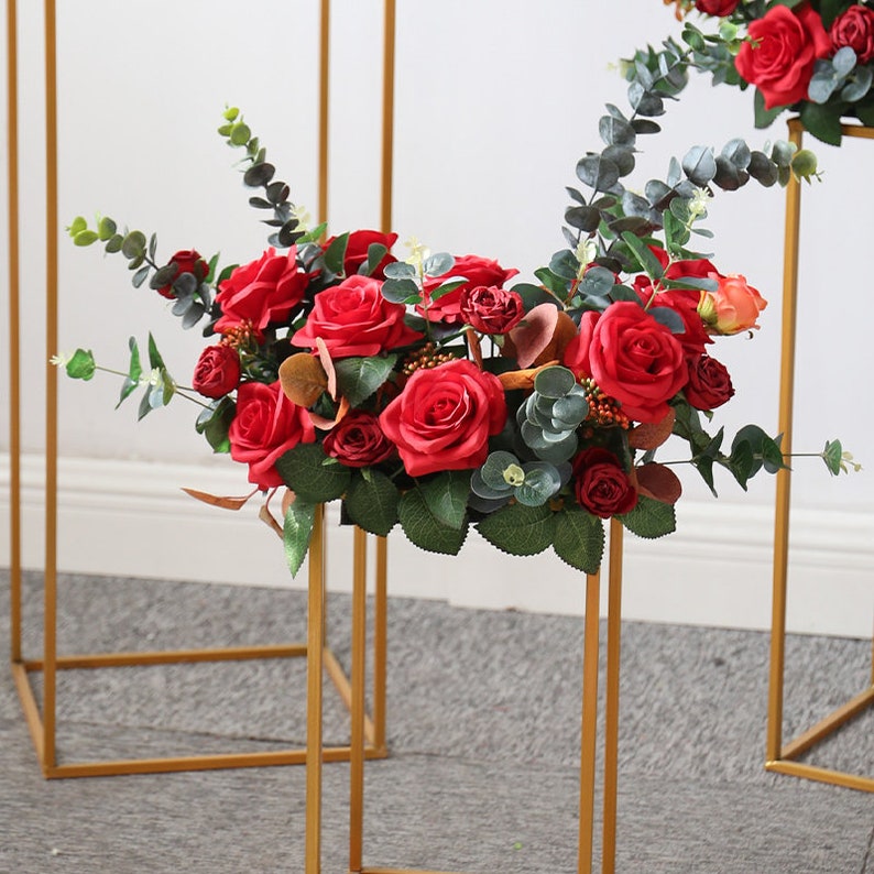 Red Silk Flower Wedding Floral Table Decoration Wedding - Etsy