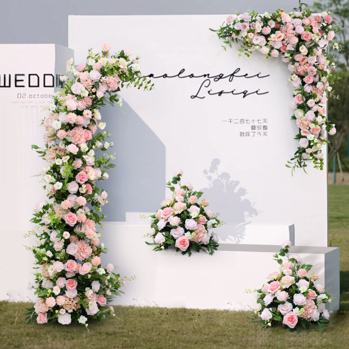 Pink Wedding Archway Flower wedding Corner Swag Wedding - Etsy