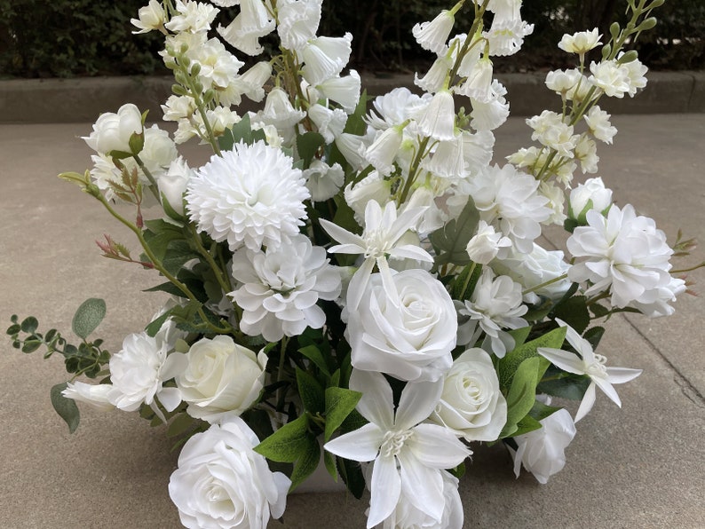 White Aisle Flower , Ground Flowers for Wedding Decor , Floral Arch for ...