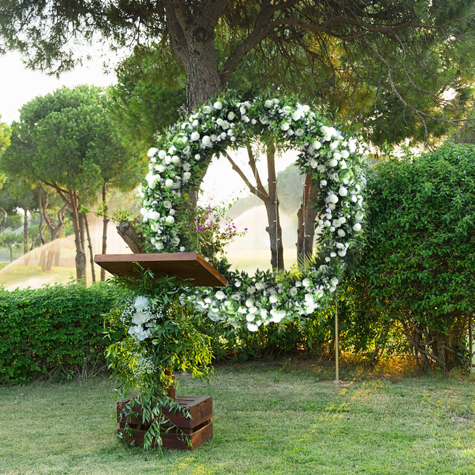 White Flower With Greenery Wedding Arch Flowers and | Etsy