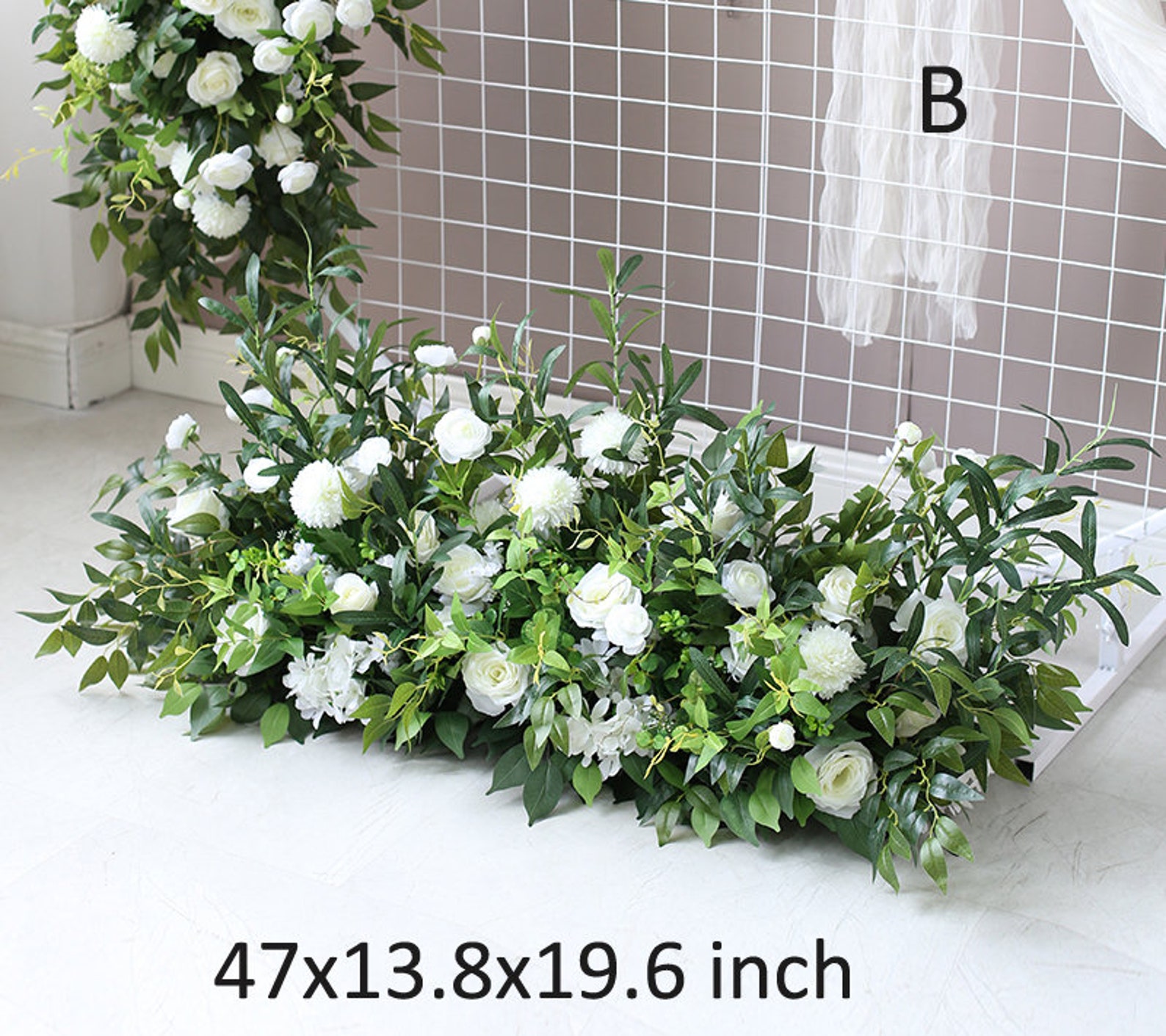 White Flower With Greenery Wedding Arch Flowers and - Etsy