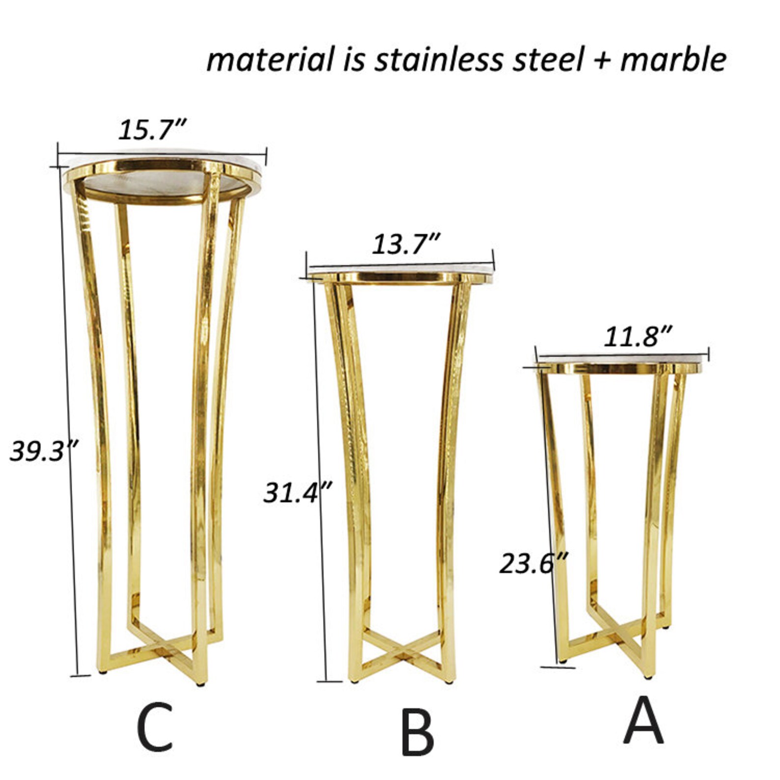 3 Pcs /set Gold Plated Wedding Metal Flower Stand Geometric - Etsy