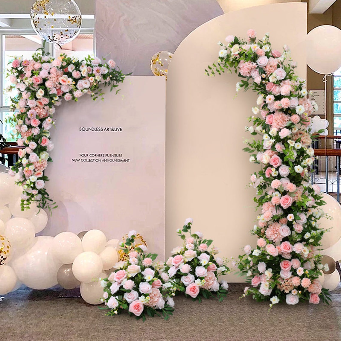 Pink Wedding Archway Flower ,wedding Corner Swag, Wedding Backdrop ...