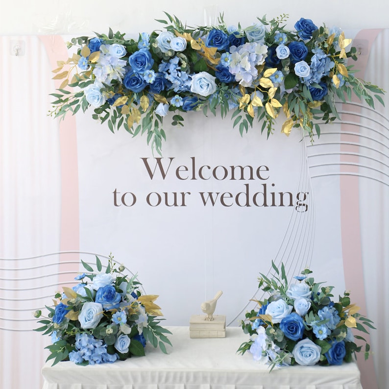 Blue Wedding Archway Wedding Corner Swag Outdoor Wedding - Etsy
