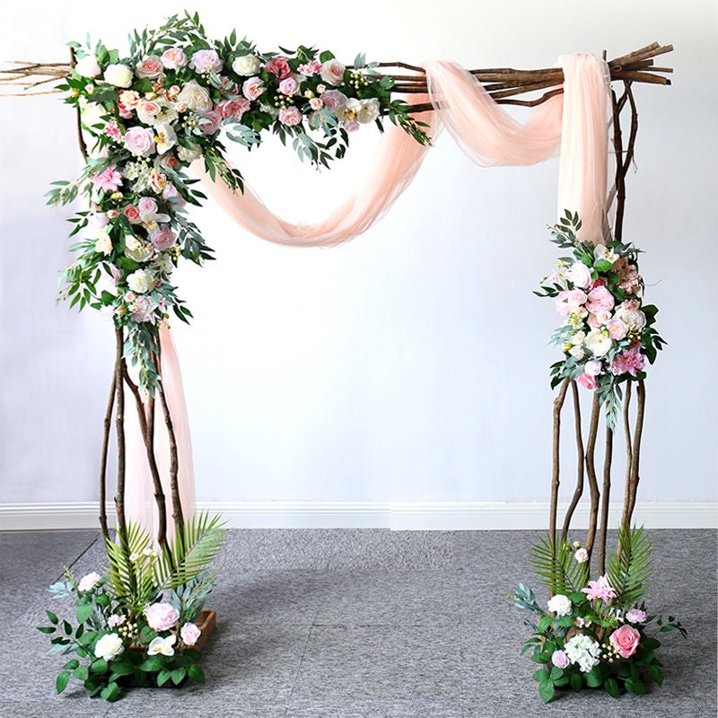Wedding Corner Swag Backdrop Flower Table Runner Decor Corner Wedding ...