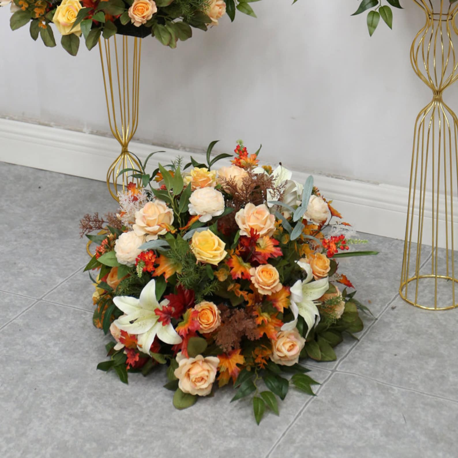 Half Moon Large Flower Centrepiece Floral Centrepiece | Etsy