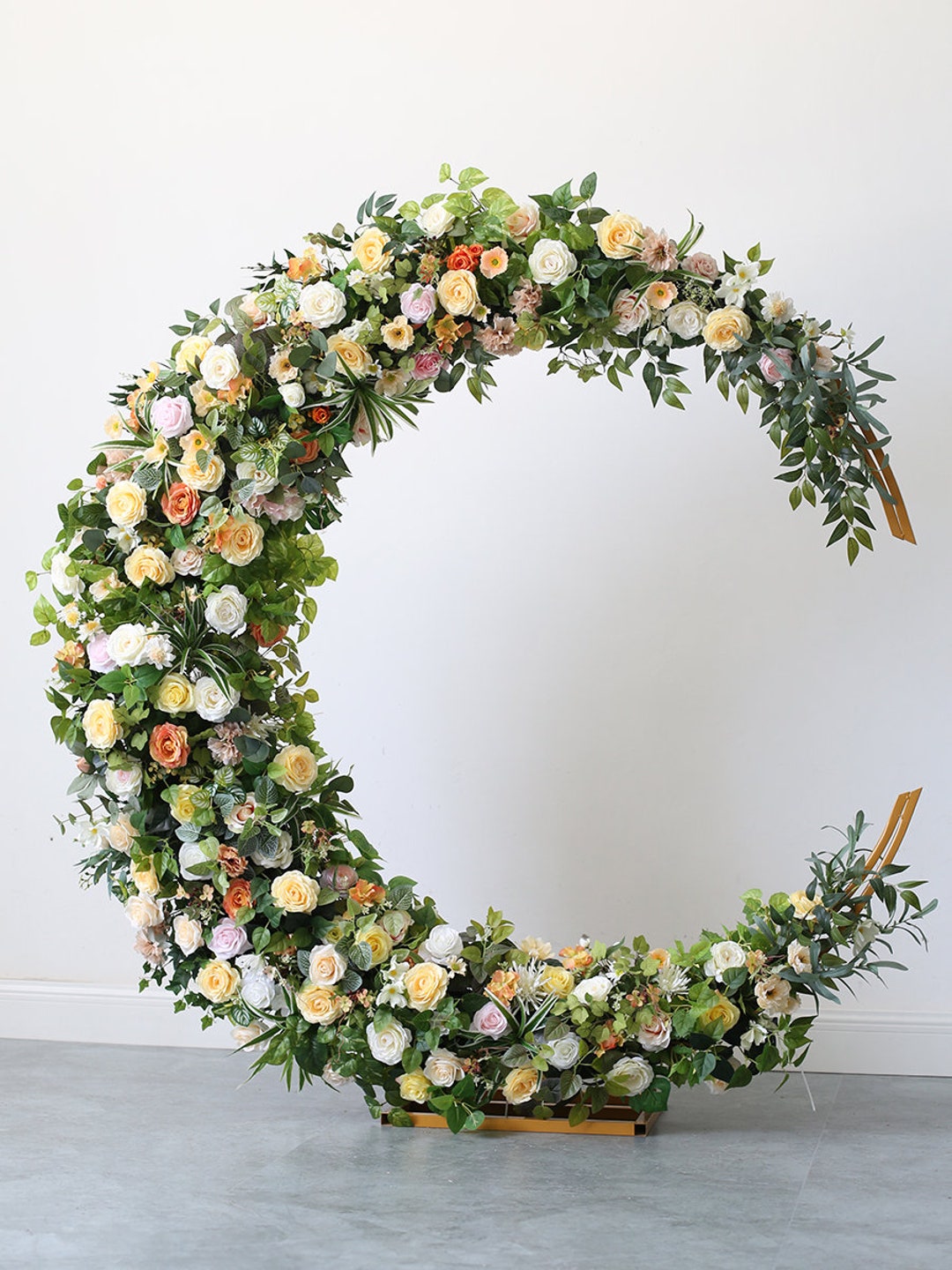Moon Shape Floral Arch Swag Wedding Archway Backdrop Flower Garland ...