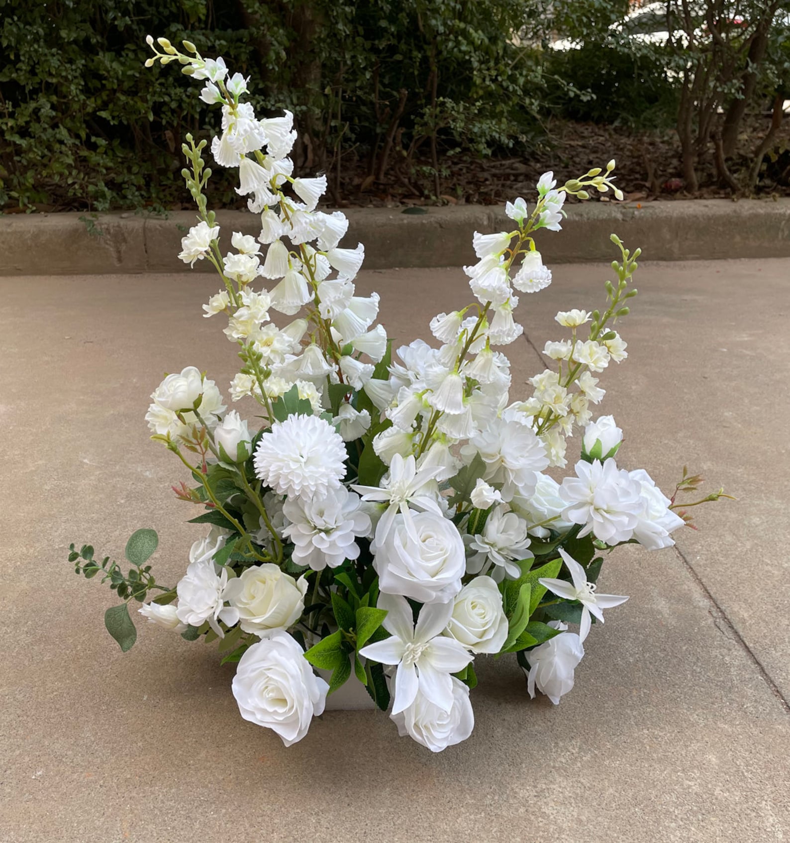 White Aisle Flower , Ground Flowers for Wedding Decor , Floral Arch for ...