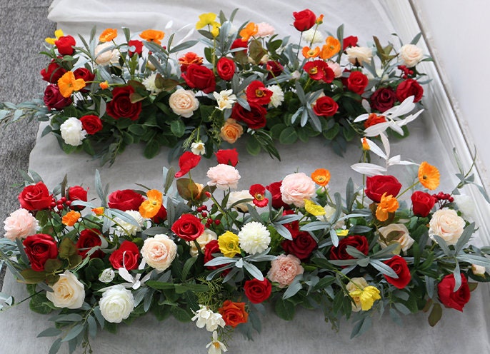 Flower Row Floral Arch Decor Wedding Table Centerpiece Flower | Etsy