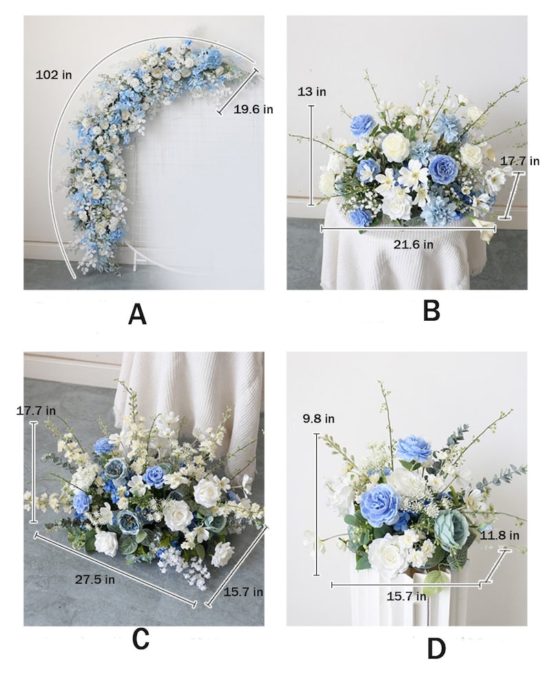 Wedding Arch ,wedding Arches for Ceremony Blue Flower Backdrop Floral ...