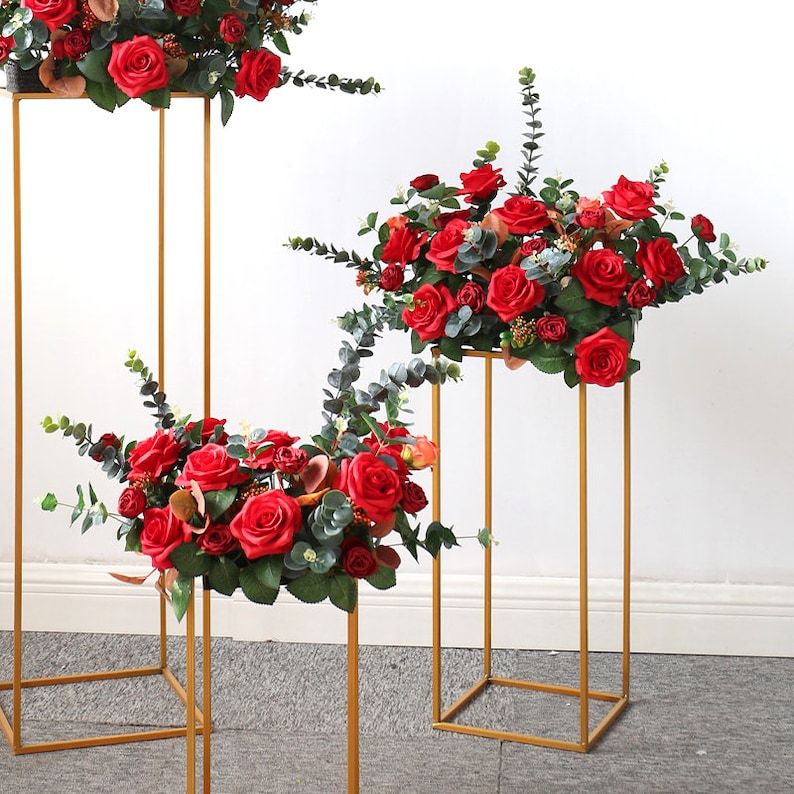 Red Silk Flower Wedding Floral Table Decoration Wedding - Etsy