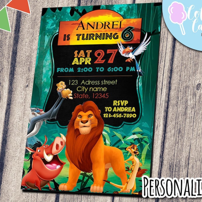 Lion King Invitation - Etsy