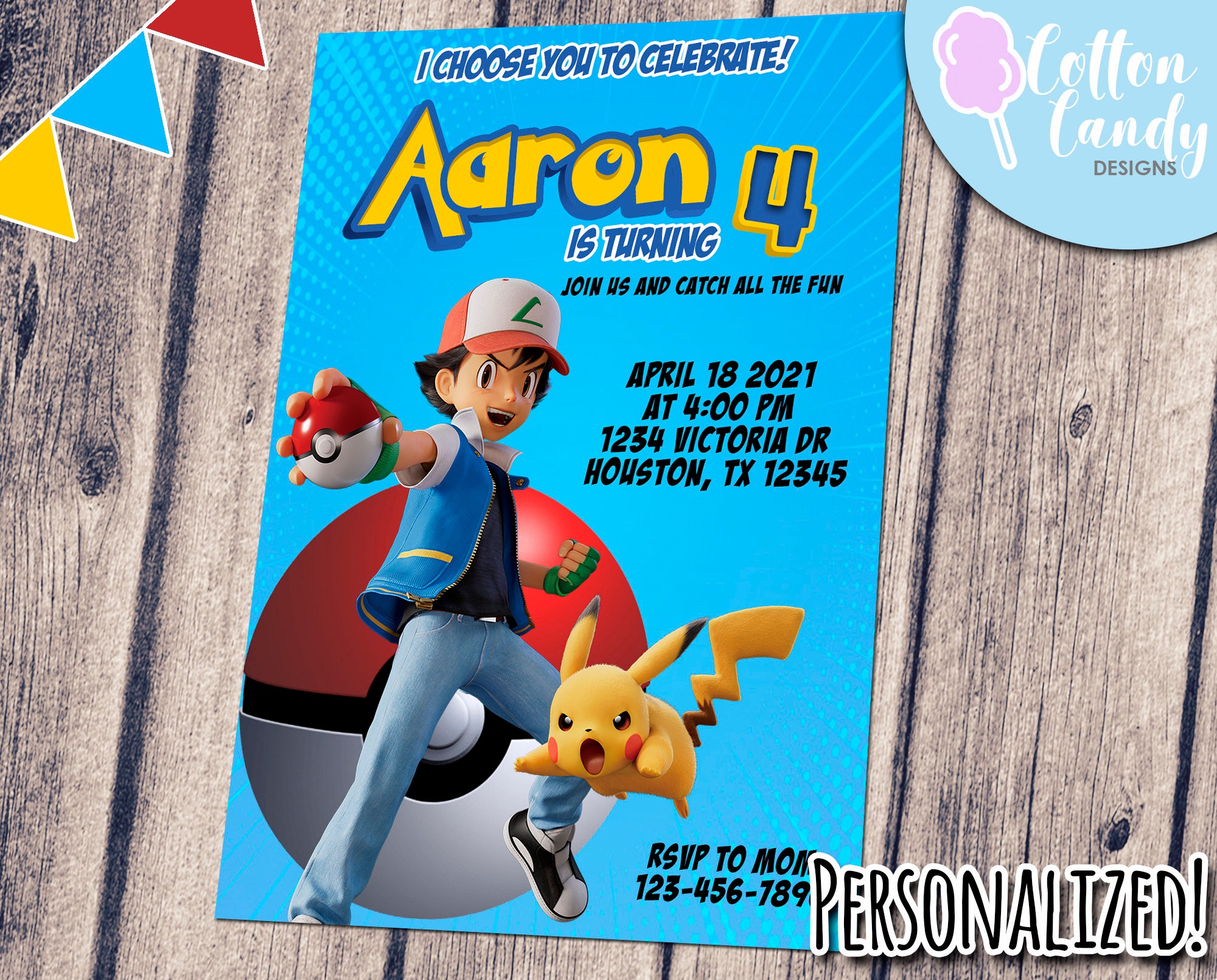 Invitación Pokemon, fiesta de cumpleaños pokemon, invitación de ...