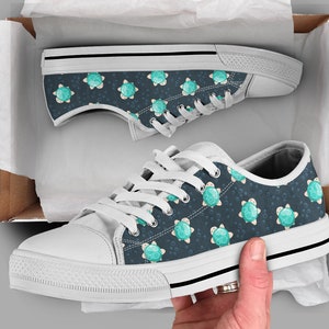 Turtle Printed Shoes Turtle Sneakers Cute Shoes Casual Shoes Turtle ...