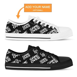 Game Over Shoes Gamer Sneakers Gaming Shoes Casual Shoes Video Game ...